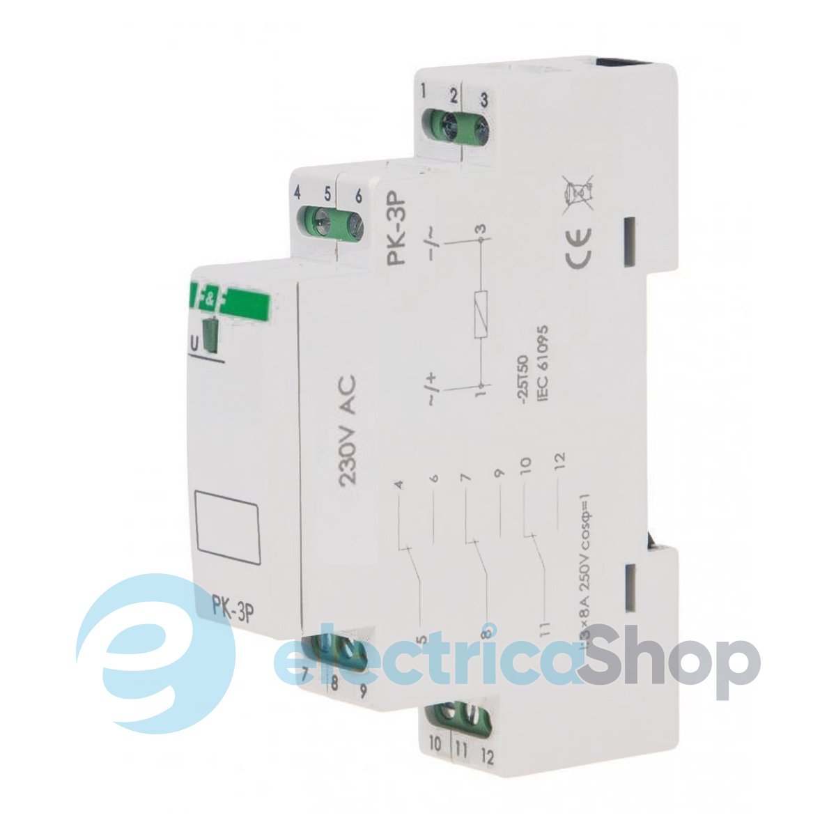Электромагнитное реле PK-3P-230V F&F купить | Электрика-ШОП